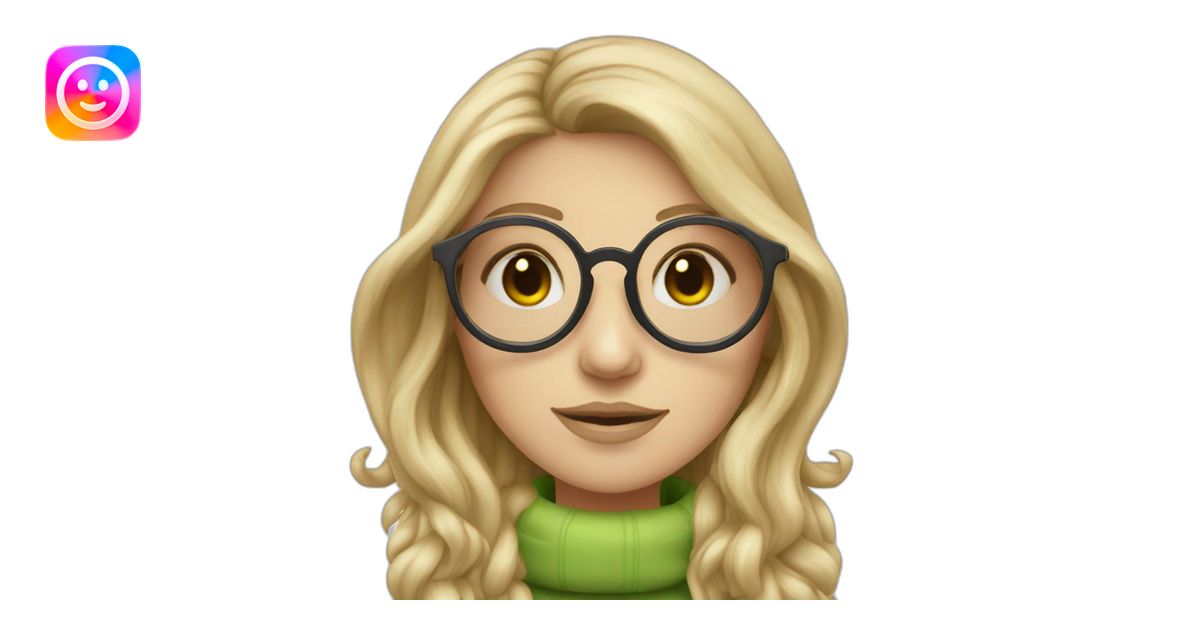 white girl nettle glasses emoji | AI Emoji Generator