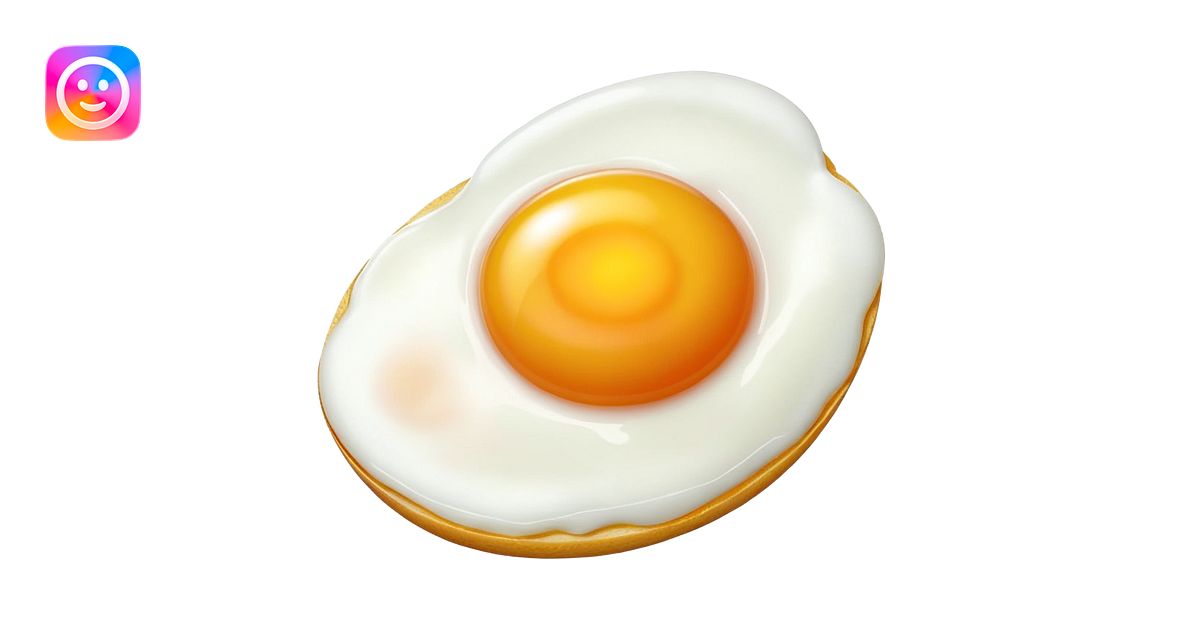 1 fried egg with 45 degree angle on red background color #C4151C ...