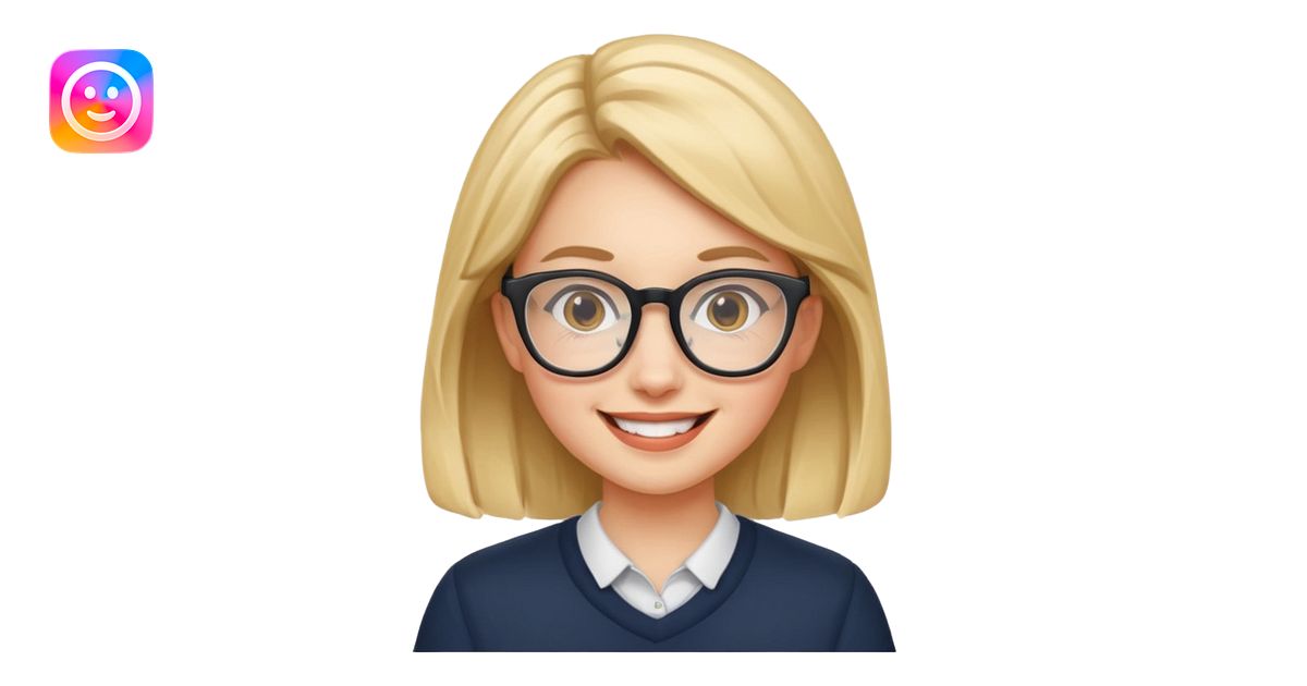 Nerdy girl emoji | AI Emoji Generator