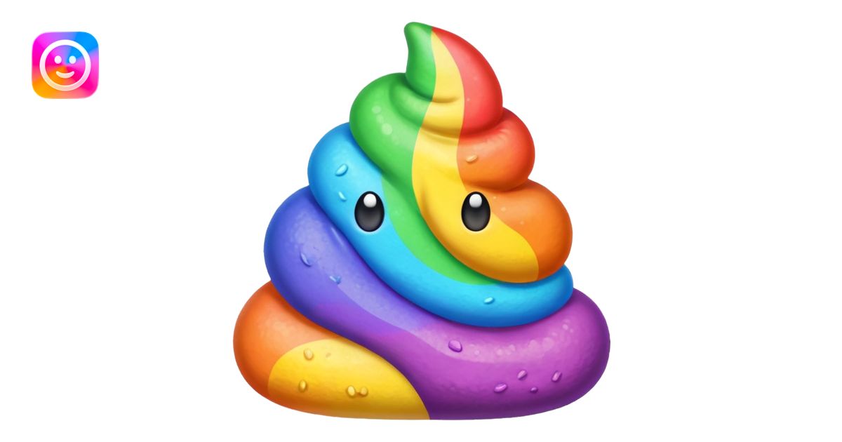 Rainbow poop emoji | AI Emoji Generator