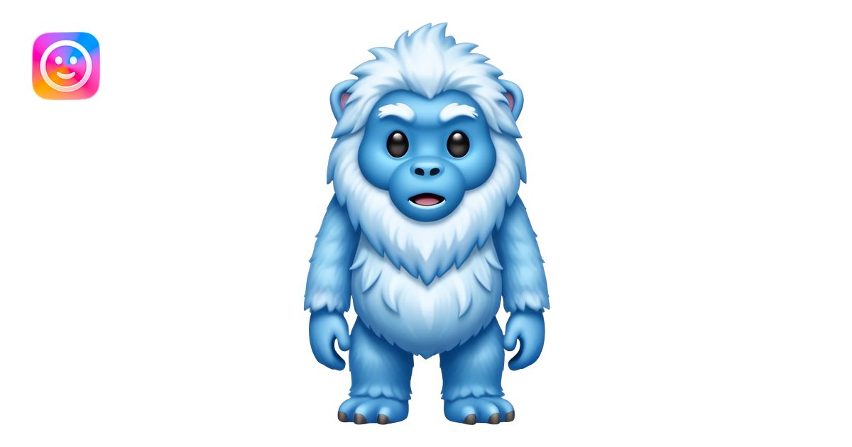 BLUE SNOW YETI emoji | AI Emoji Generator