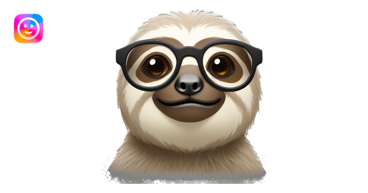 A sloth with glasses emoji | AI Emoji Generator