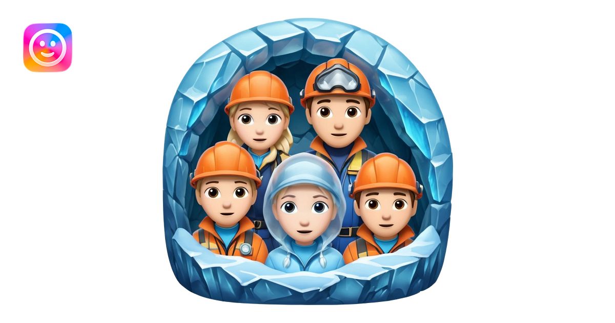 rescuers frozen in a cave emoji | AI Emoji Generator