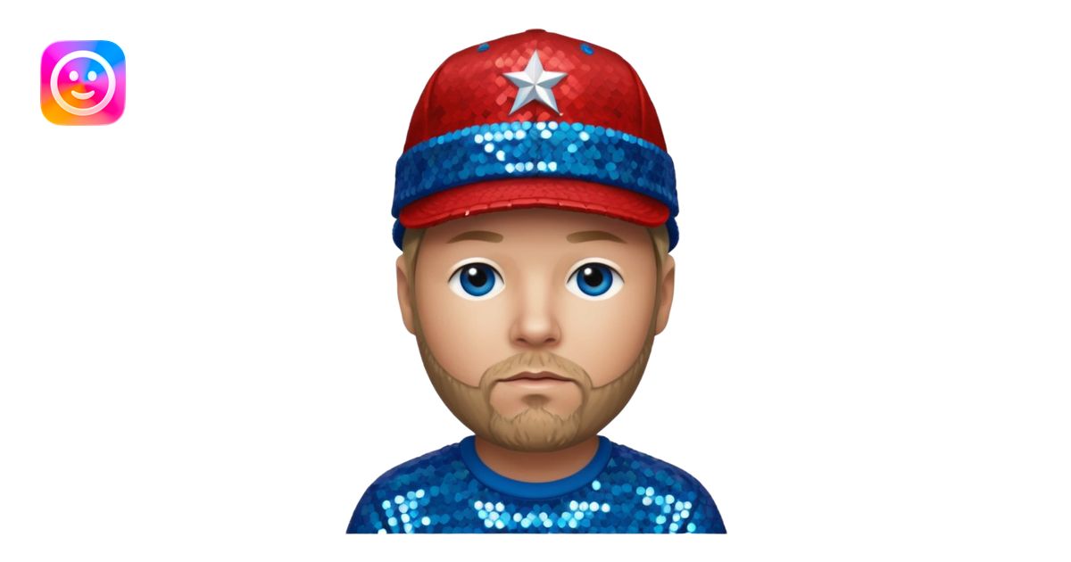 Fred Durst with dark blonde hair, red sequin shirt and hat, blue eye ...