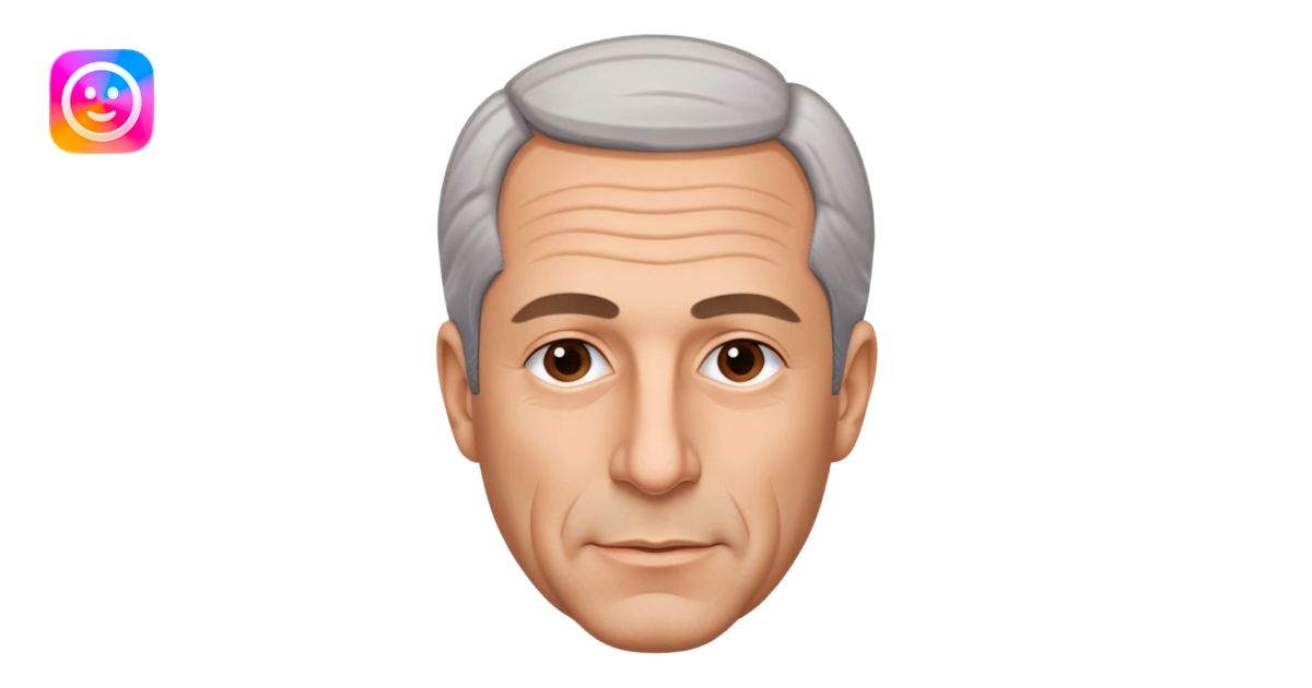Create an Apple iOS emoji-style portrait of Jeffrey Epstein: clean ...