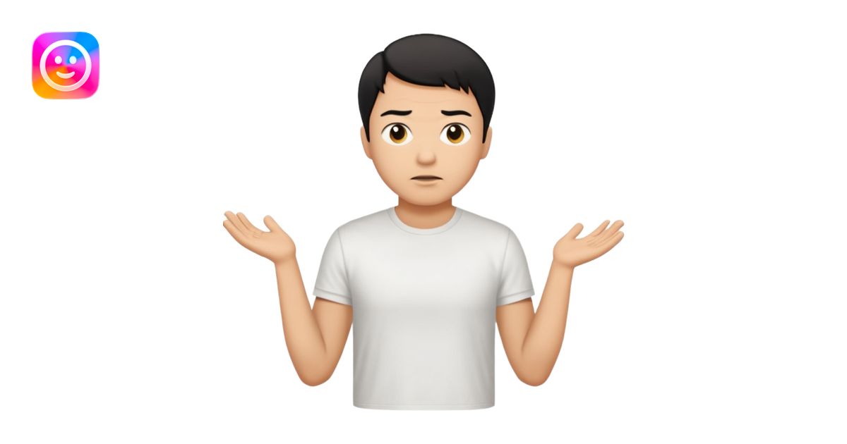 🤷🏽‍♂️ Man Shrugging emoji | AI Emoji Generator