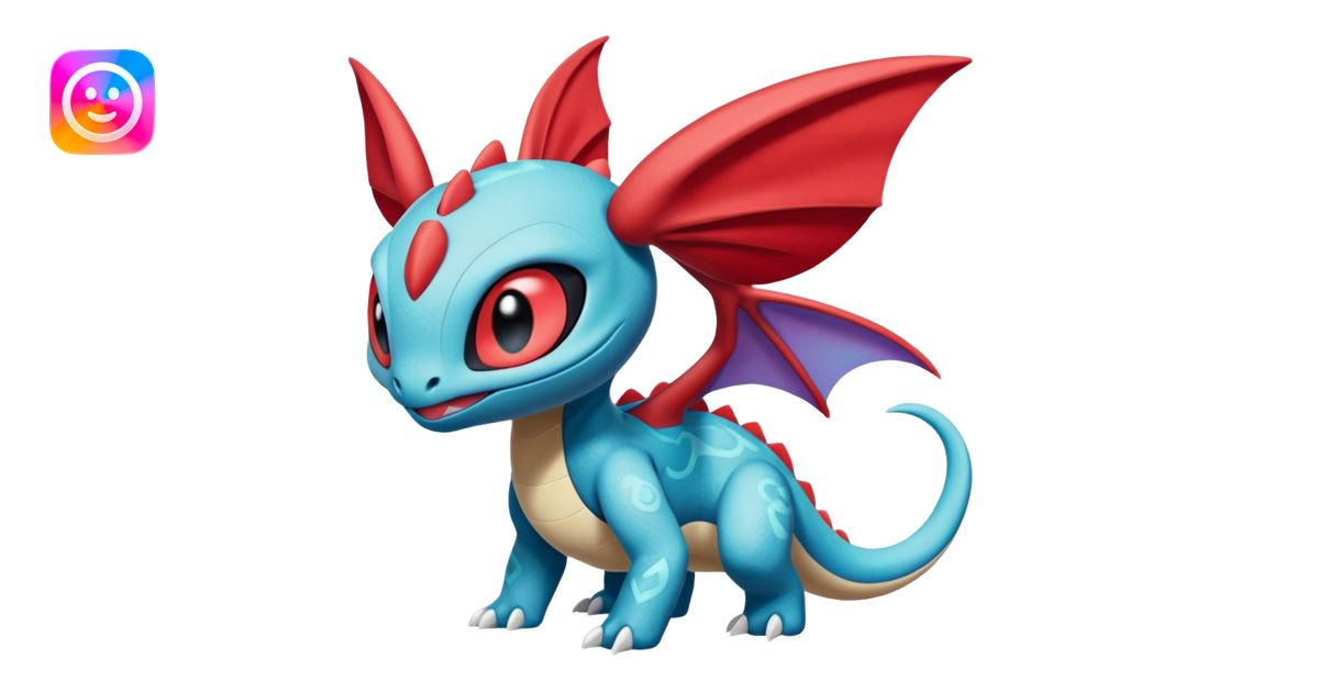Meloetta-Salamence-Stitch-Toothless-Fakémon-creature-hybrid emoji | AI ...