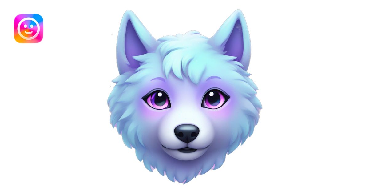kawaii shiny pastel nebula wolf emoji | AI Emoji Generator