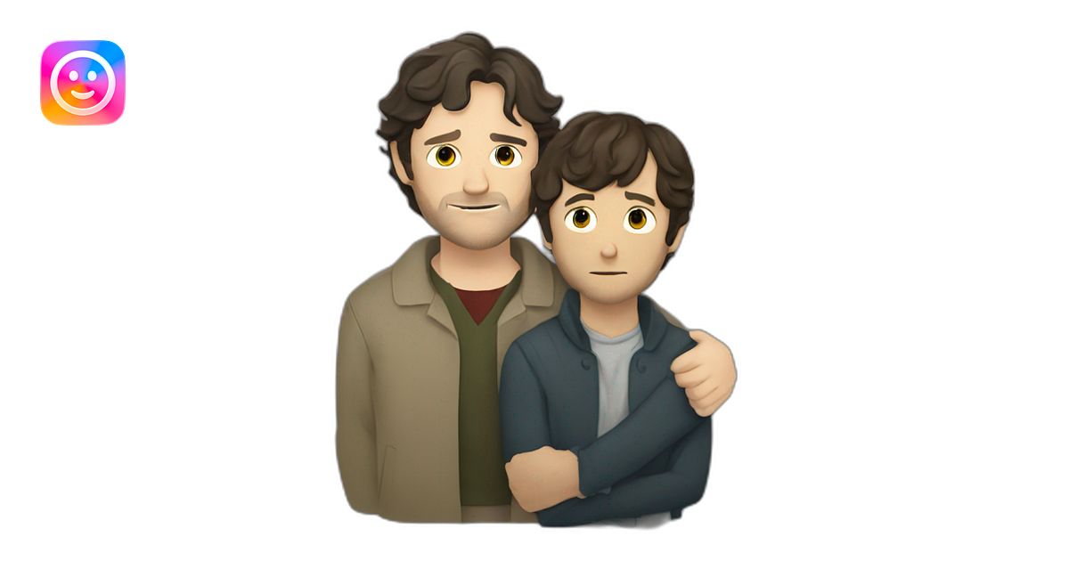 Hannibal Lecter and Will Graham hug emoji | AI Emoji Generator