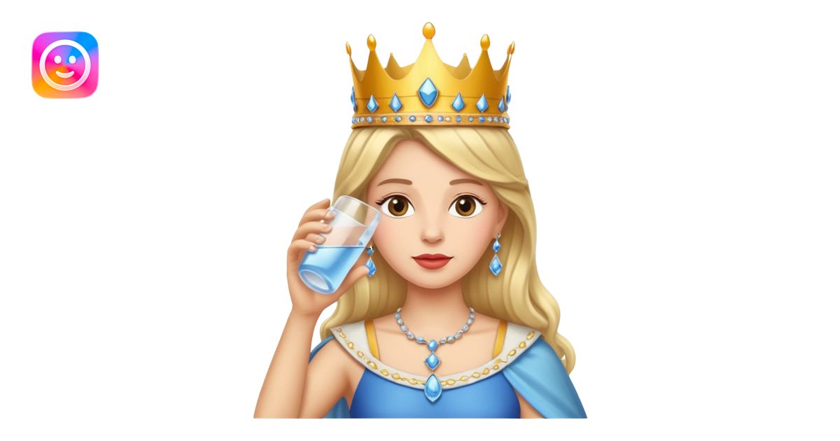 Drinking water queen emoji | AI Emoji Generator