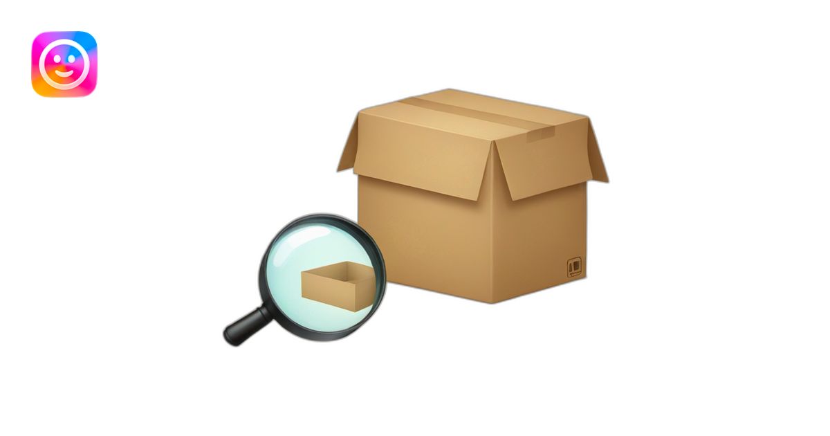 a magnifying glass and an empty box emoji | AI Emoji Generator