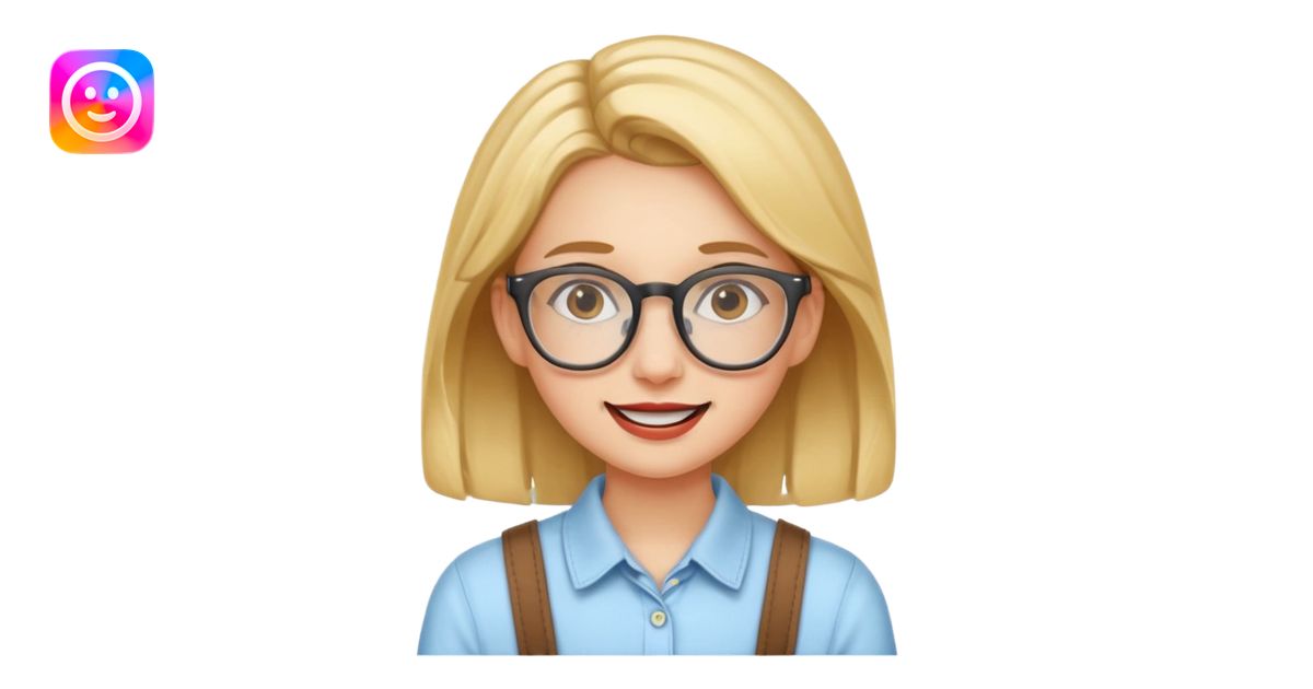 genius girl with glasses and braces emoji | AI Emoji Generator