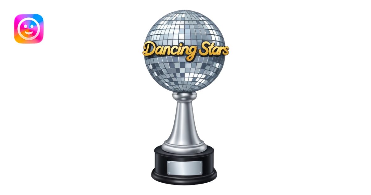 Tall Competition trophy with a silver disco ball on top that says ...