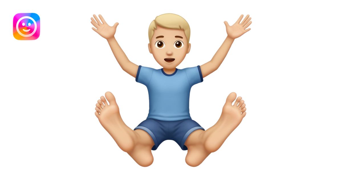 An emoji face that has his feet in the air behind him emoji | AI Emoji ...