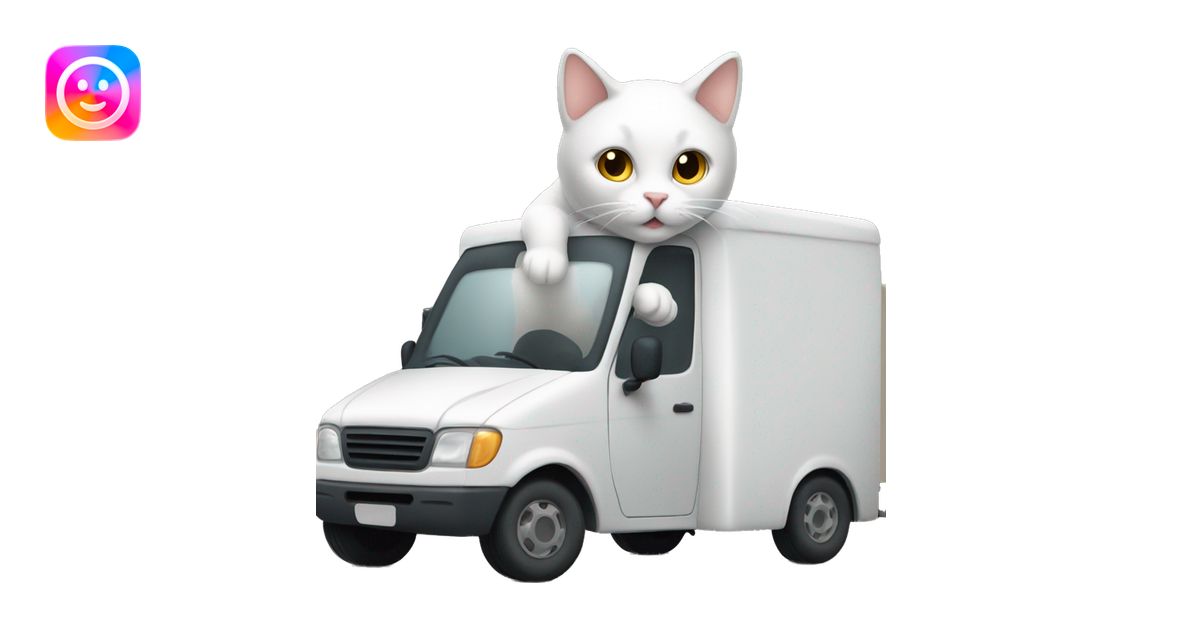 cat driving a moving van emoji | AI Emoji Generator