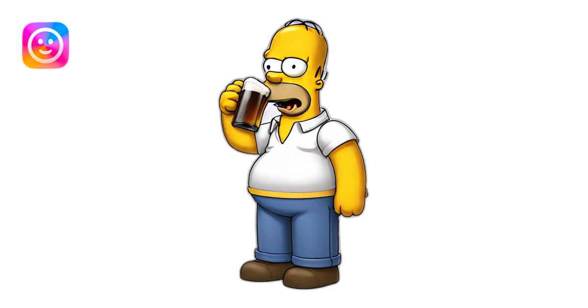 homer simpson drinking a beer emoji | AI Emoji Generator