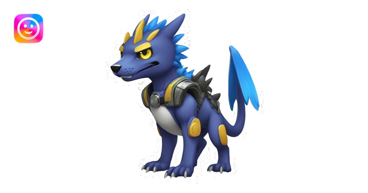 kawaii cool edgy Digimon-Fakemon-animal full body emoji | AI Emoji ...