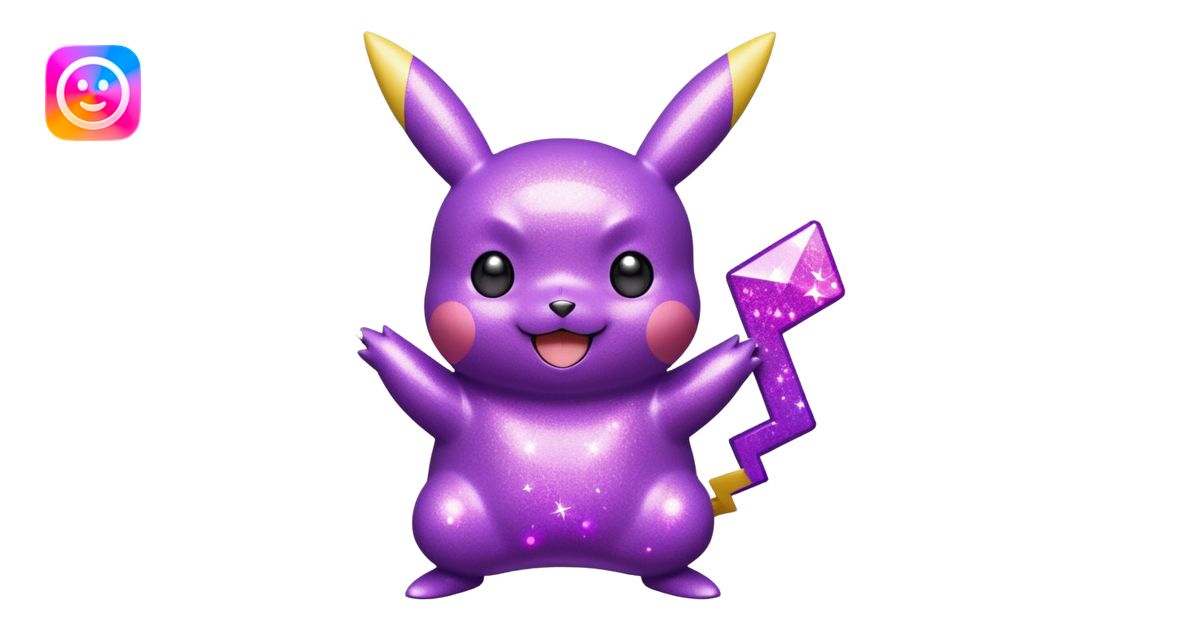 glitter purple pikachu emoji | AI Emoji Generator