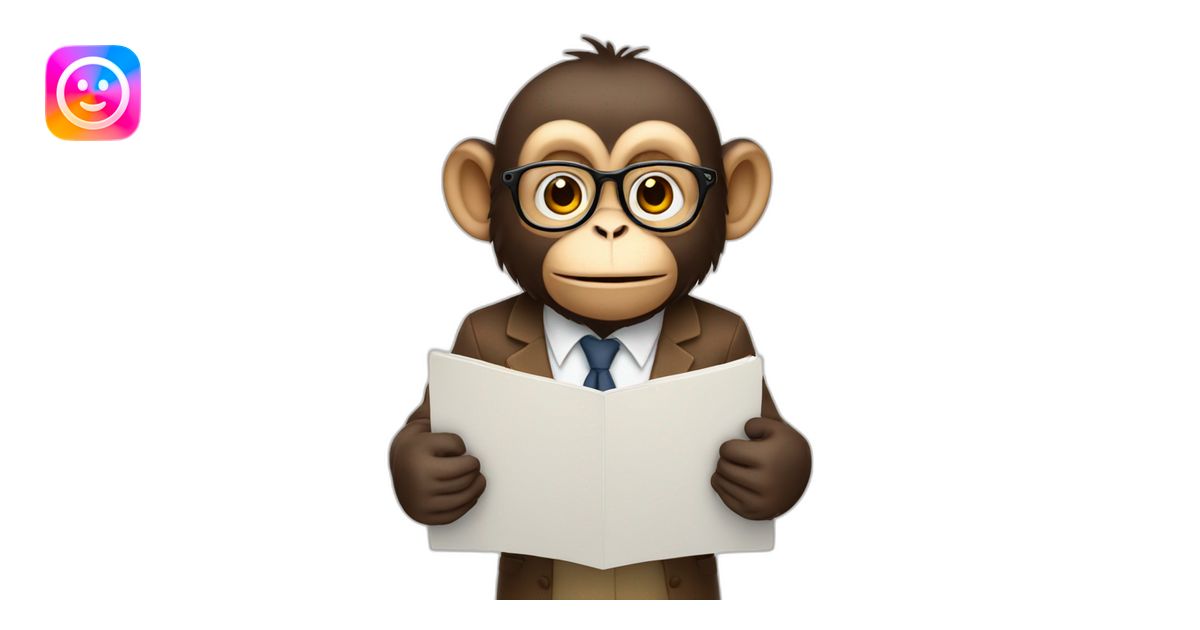 monkey professor hands holding a chart emoji | AI Emoji Generator