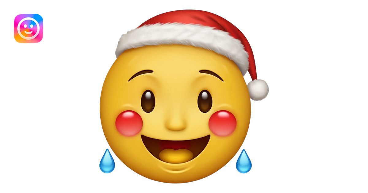 Laughing emoji with christmas yellow face only with tears in eyes emoji ...