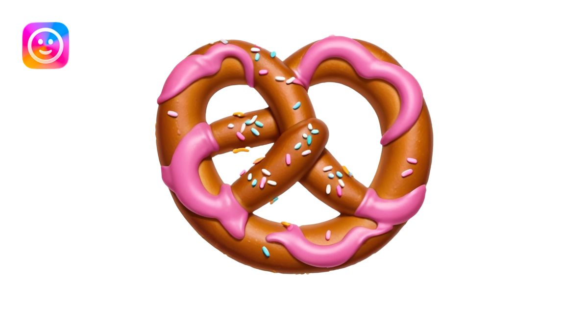 cute pretzel pink emoji | AI Emoji Generator