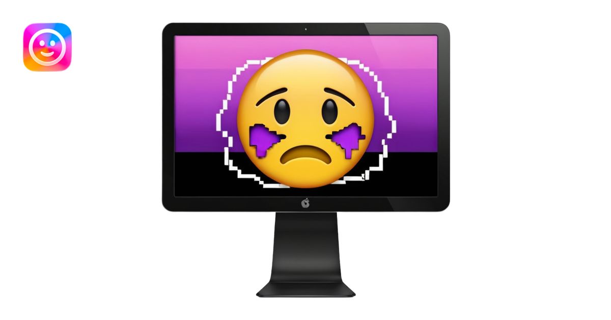 make a computer screen with a error emoji no face like a glitch emoji ...