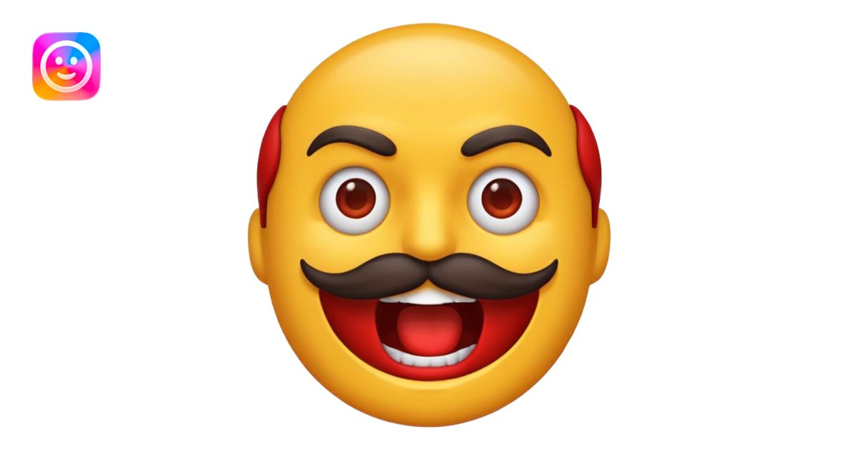 crea una imagen con un emoji Furioso sin bigote emoji | AI Emoji Generator