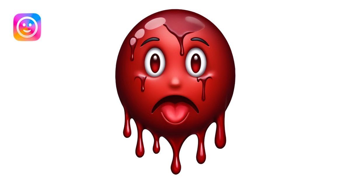 Bold emoji icon of the number 8, dark surface, realistic blood dripping ...