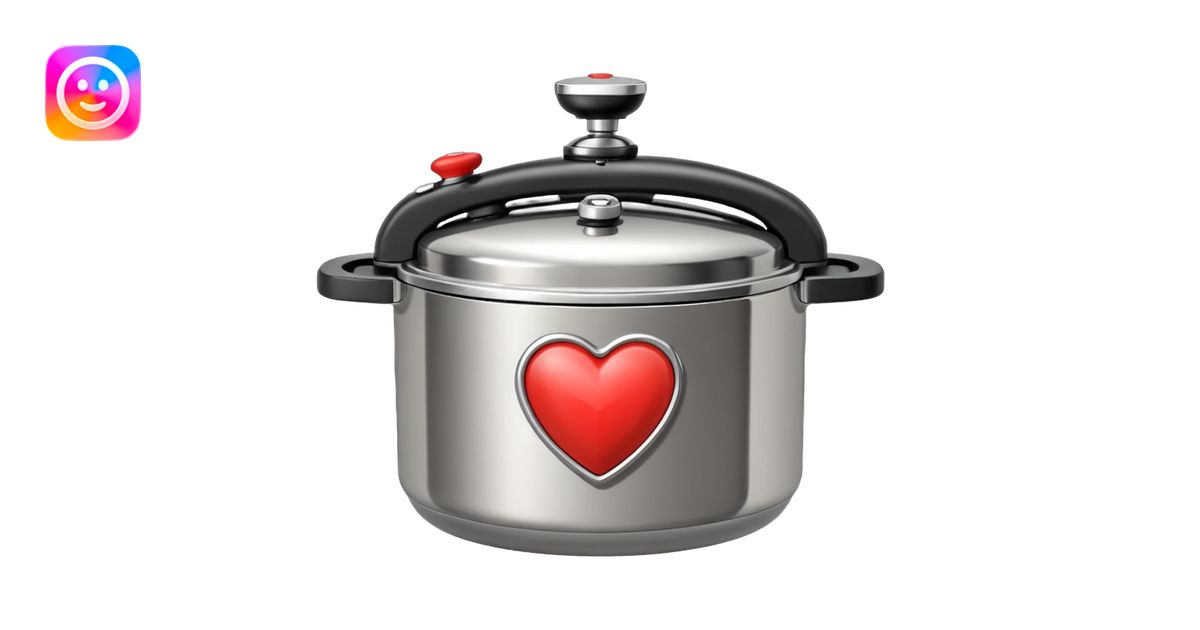 combine heart and pressure cooker emoji | AI Emoji Generator