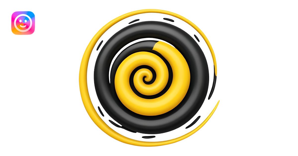 Scribble with black scribble and yellow spiral emoji | AI Emoji Generator