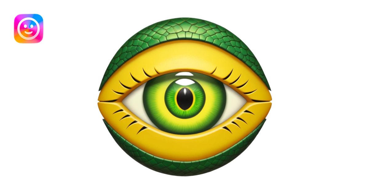 Realistic Cat-Reptile slit pupil eye in a circle emoji | AI Emoji Generator