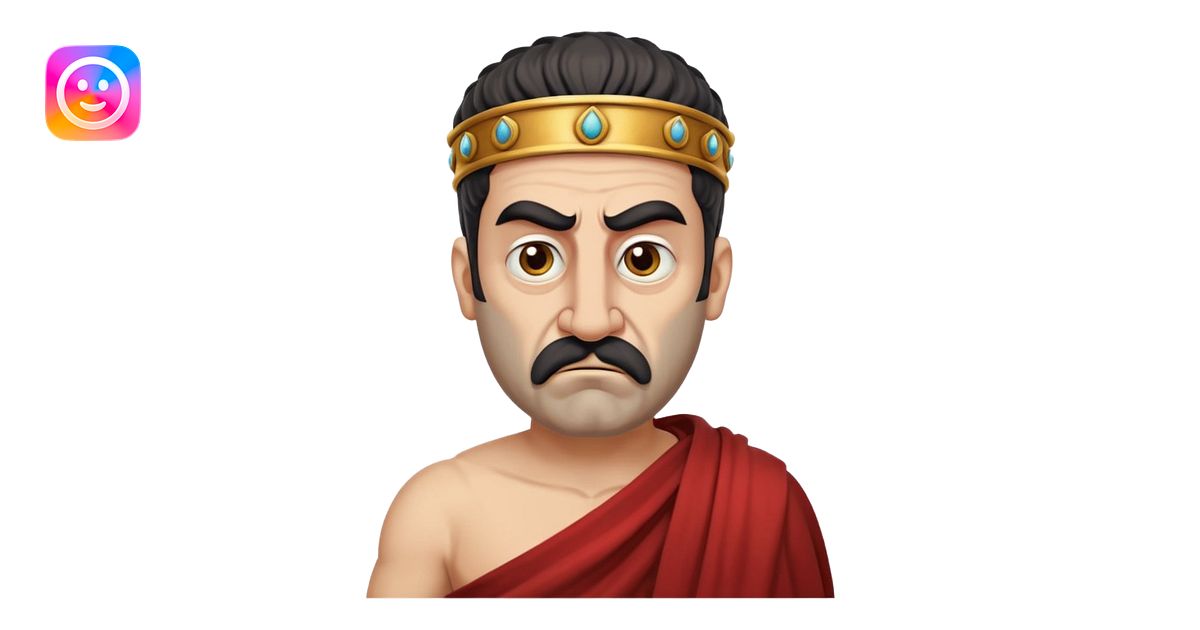 evil ancient greek king with toga ugly big nose moody emoji | AI Emoji ...