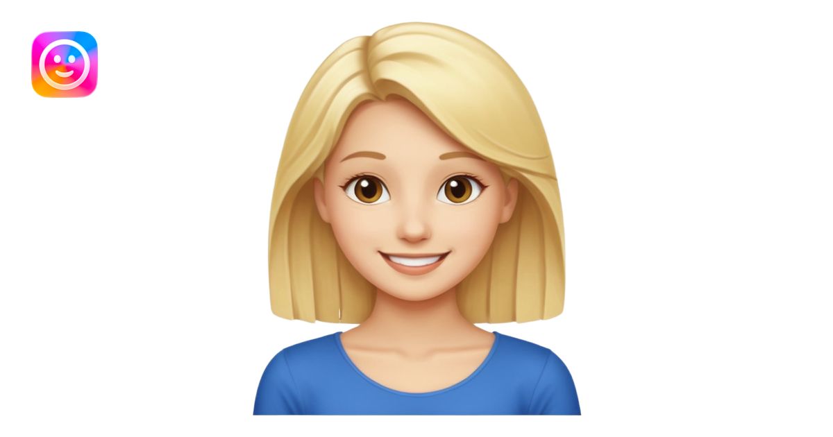 blonde girl in a graceful pose posing for the camera emoji | AI Emoji ...
