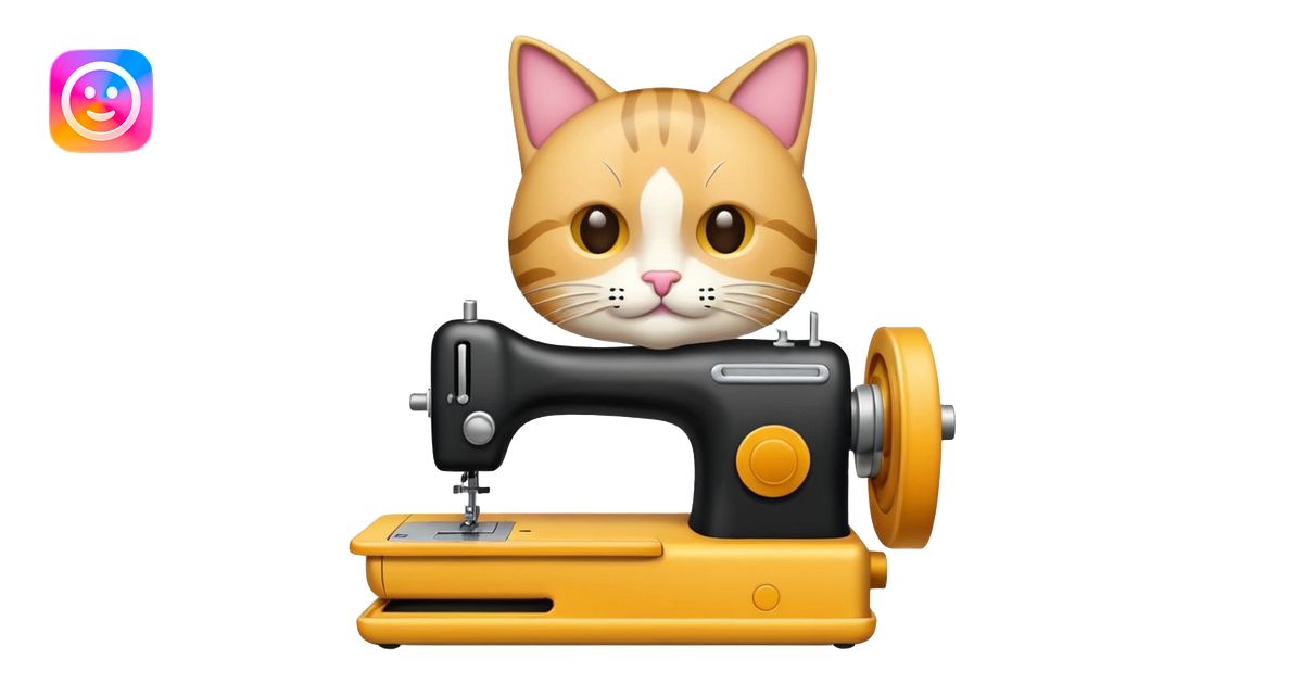 gato cosiendo en una maquina de coser emoji | AI Emoji Generator