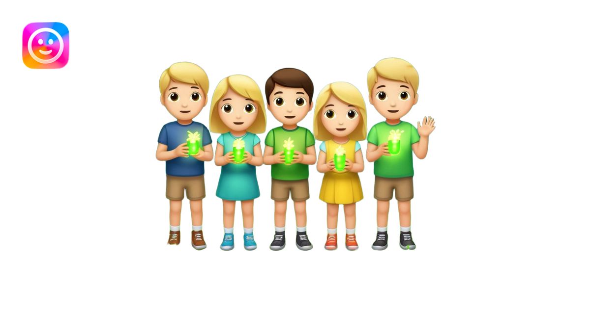 Children catching fireflies emoji | AI Emoji Generator