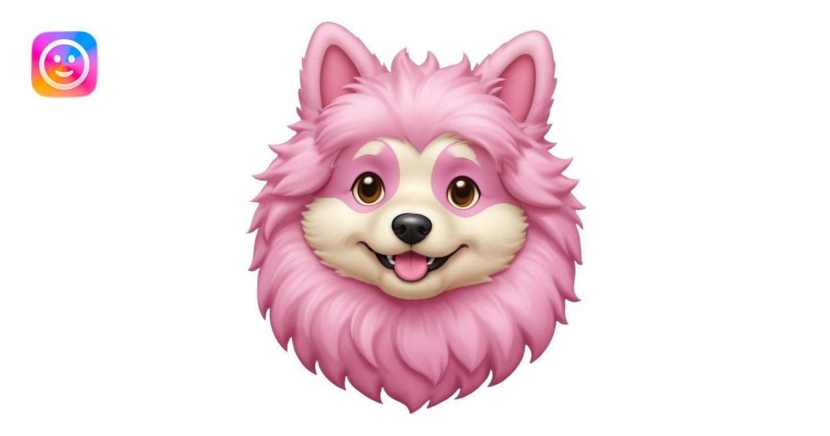 pink girly dog playing fetch emoji | AI Emoji Generator