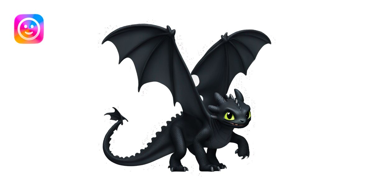 Toothless dragon night fury emoji | AI Emoji Generator