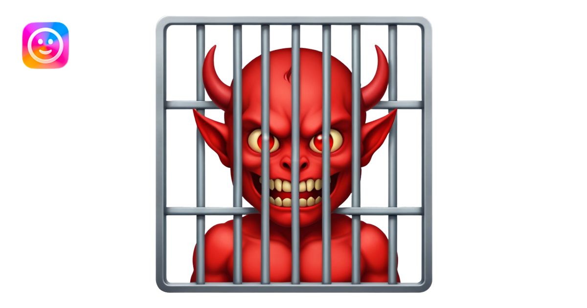 Demon behind bars emoji | AI Emoji Generator