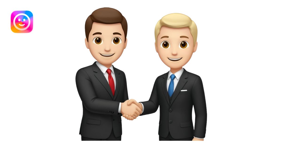 two men in suits shaking hands emoji | AI Emoji Generator