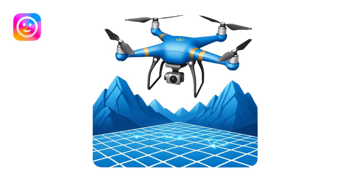 Mapping drone sticker, quadcopter scanning land with laser grid effect ...