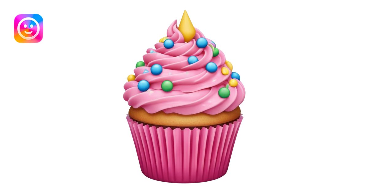Cupcake with pink icing emoji | AI Emoji Generator