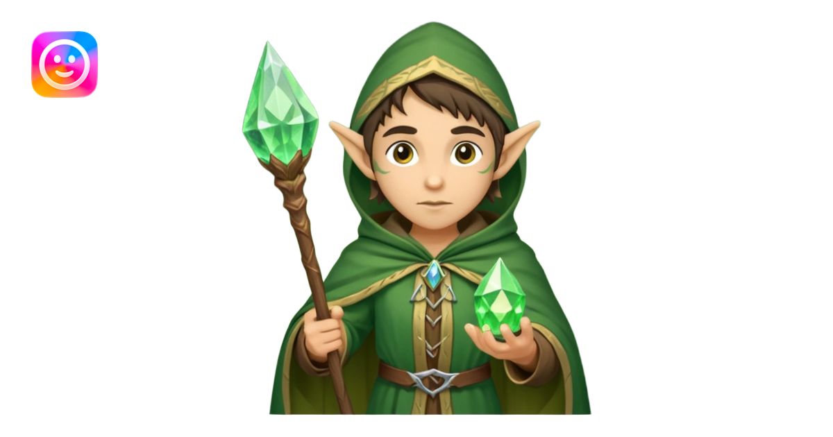 { "type": "human", "look": "forest elf mage, green cloak, wooden staff ...
