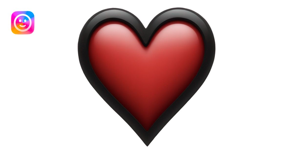 heart-symbol-deep-red-and-black-colour emoji | AI Emoji Generator