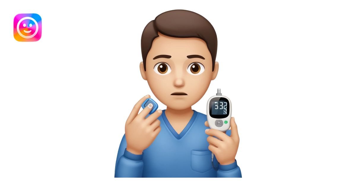 person with diabetes with glucose meter in his hand emoji | AI Emoji ...