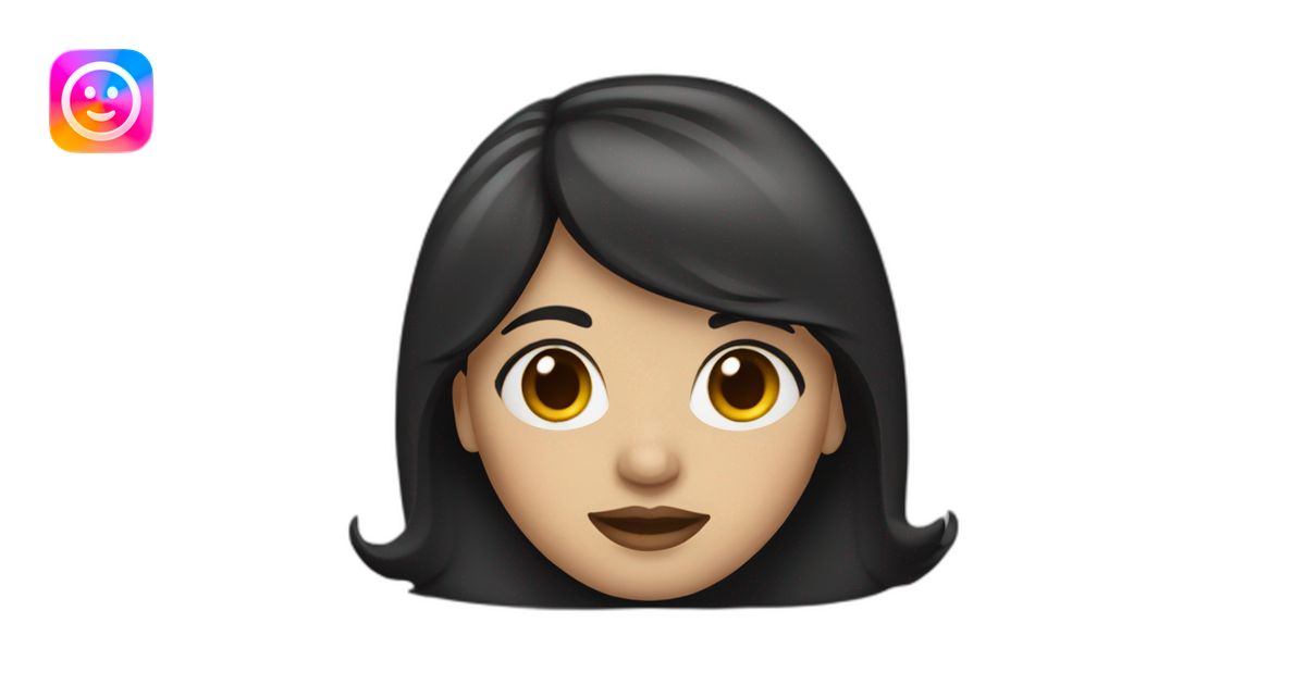 female Memoji with dark hair emoji | AI Emoji Generator