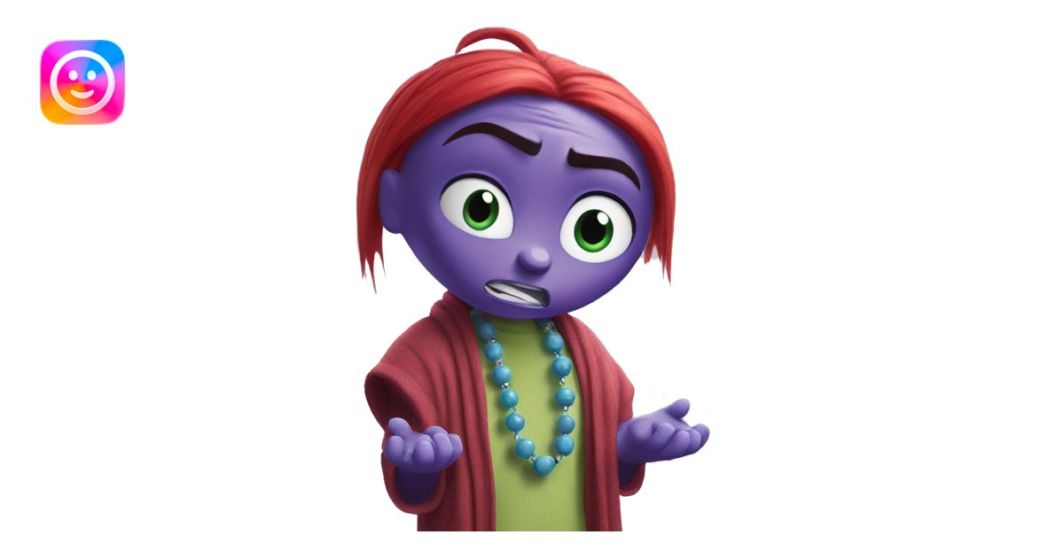 anger from inside out with prayer beads trying to calm down emoji | AI ...