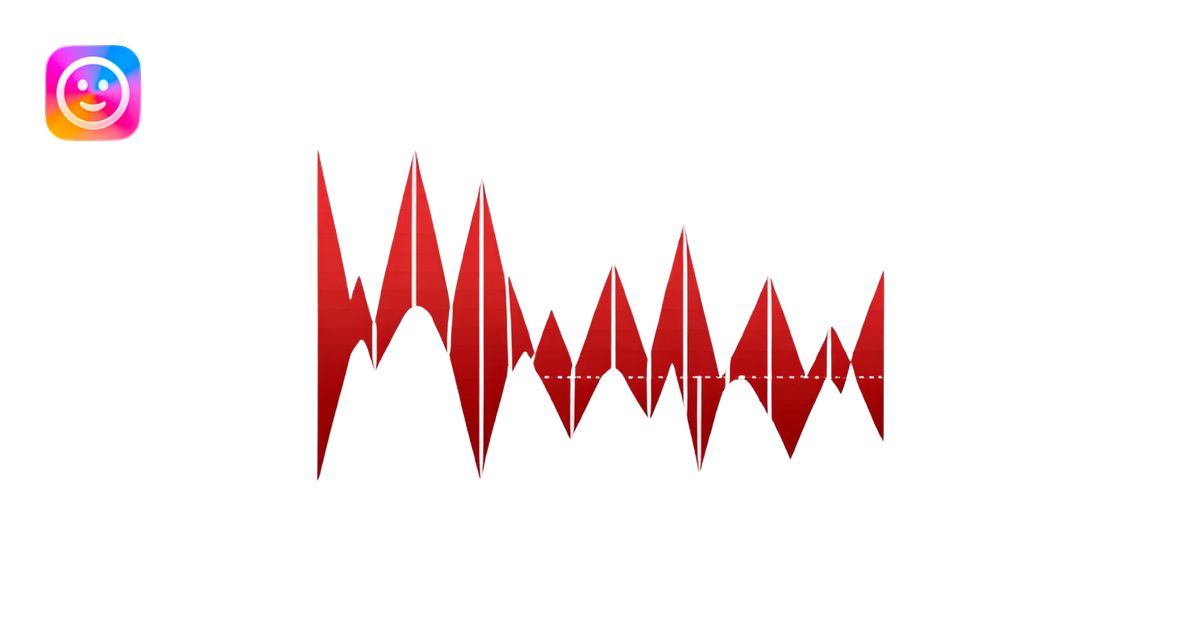 Minimalist design on a white background showing an audio waveform ...