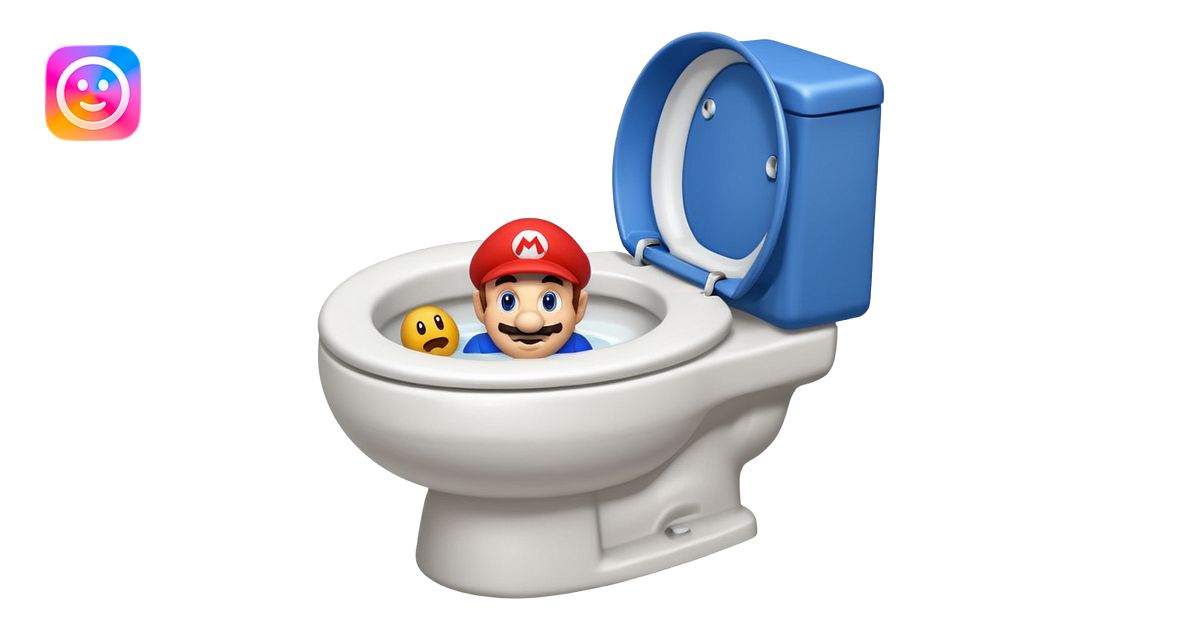 Mario's neck and head only sticking out of the middle of the bowl of a ...