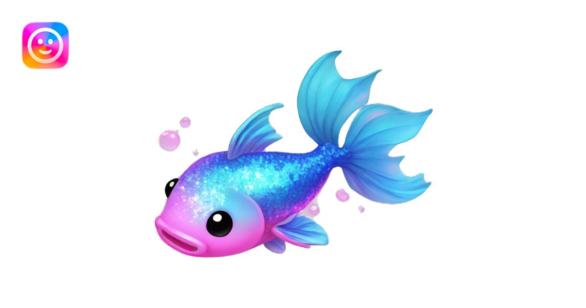 Kawaii neon glitter koi fish emoji emoji | AI Emoji Generator