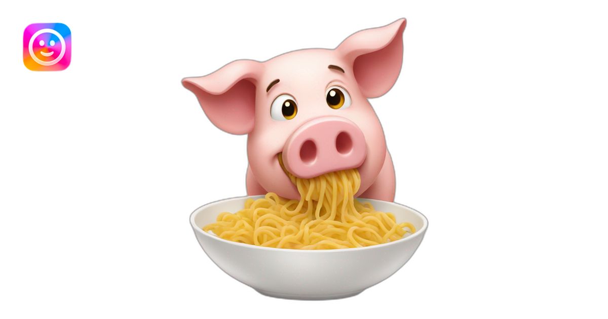 pig eating pasta emoji | AI Emoji Generator